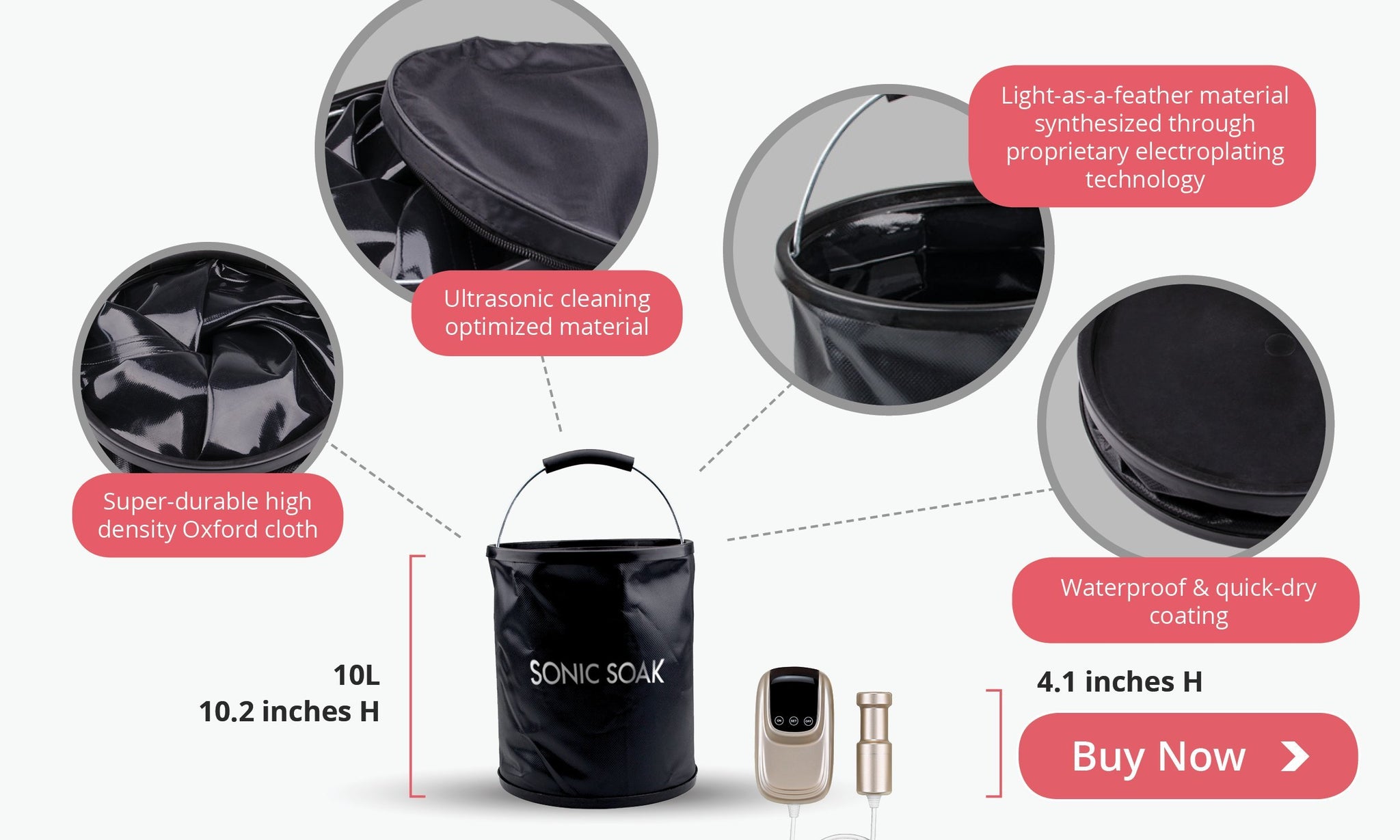 Collapsible Bucket With Lid Foldable Waterproof Bucket – Sonic Soak