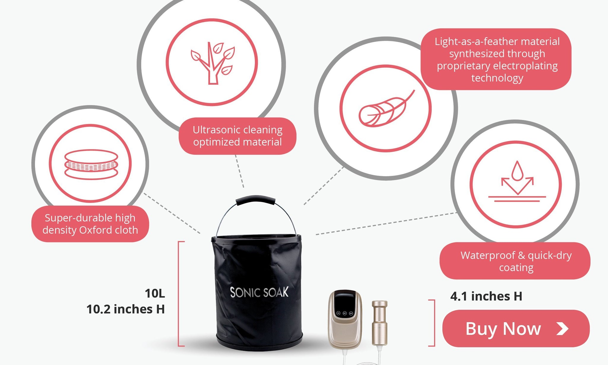 Collapsible Bucket With Lid Foldable Waterproof Bucket – Sonic Soak